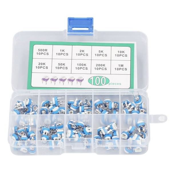 Variable Trimmer Potentiometer,100 Pcs Variable Resistor Variable ...