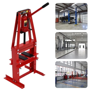 Dragway Tools 12-Ton Benchtop Hydraulic A-Frame Shop Press with Press ...