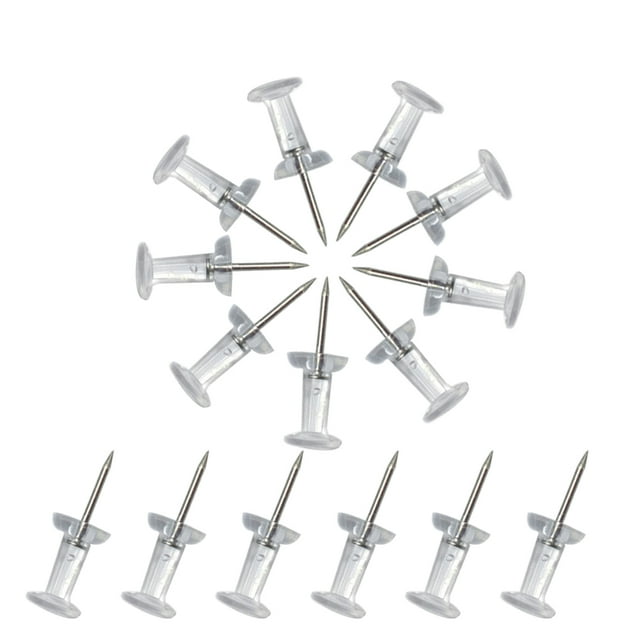 200Pcs Transparent Pushpins Map Push Tacks for School Home Office ...