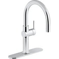 Kohler K-22975 Crue 1.5 GPM Single Hole Bar Faucet - Brushed Modern ...