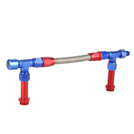 Dual Feed Line AN8 Braided Dual Feed Fuel Line Kit Carb Fittings Auto ...