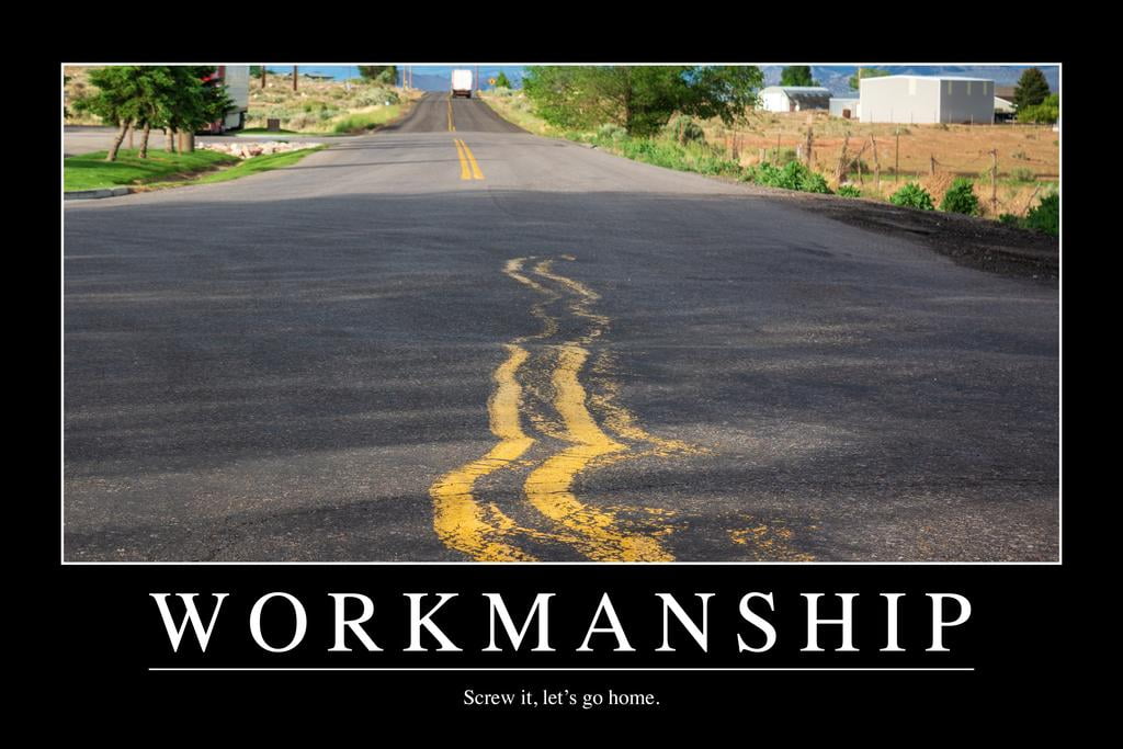 Workmanship Funny Sarcastic Office Workplace Demotivational Thick Paper ...