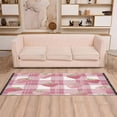 72x23.5 Runner Rug Non Slip Washable Pink Strawberry Plaid Print Soft ...