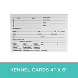 Kennel Cards 4" x 6" - Perfect for Grooming Salons Animal Shelters Vet ...