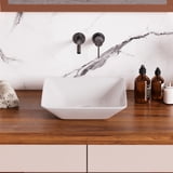 White Square Countertop Vessel Bathroom Sink 16.5" Renovator's Supply ...