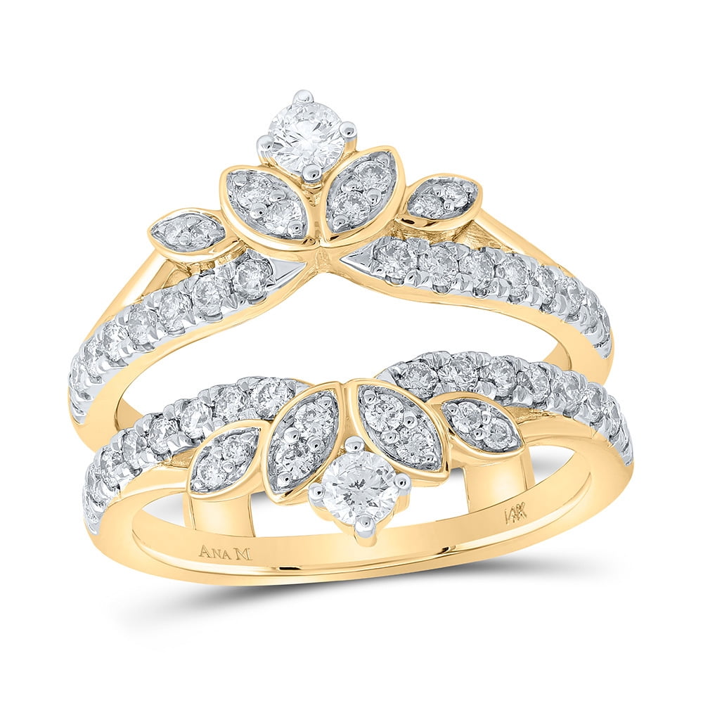 The Diamond Deal 14kt Yellow Gold Womens Round Diamond Wrap Enhancer ...