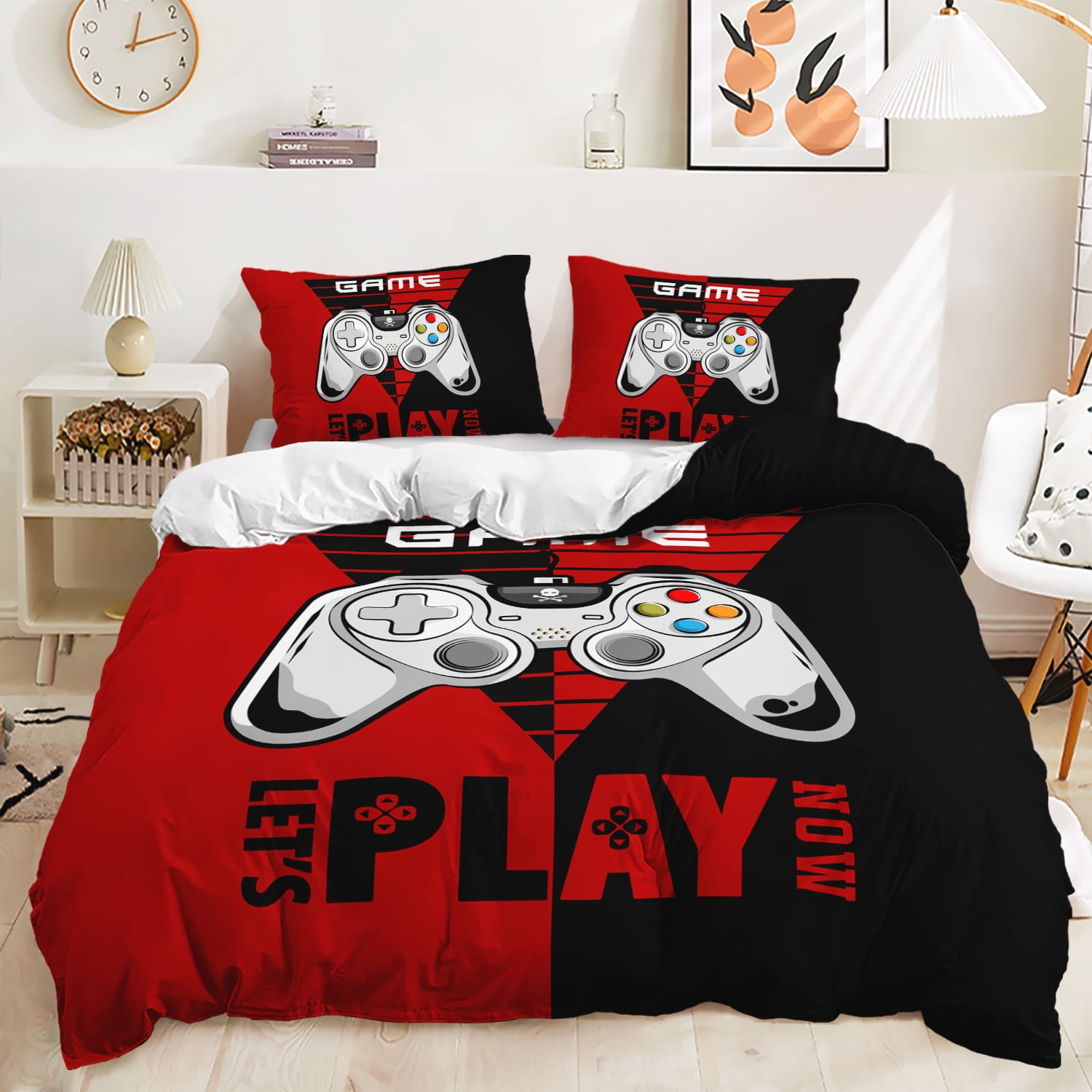 Hosima 3-piece 3D Digital Printed Duvet Cover,Game Controller Pattern ...