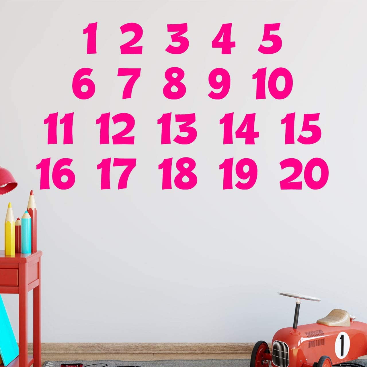 VWAQ Numbers Wall Decals for Kids Classroom Educational Vinyl Stickers ...