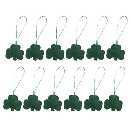 12 Pieces St Patricks Day Decorations Delicate Felt Cloth Clover ...