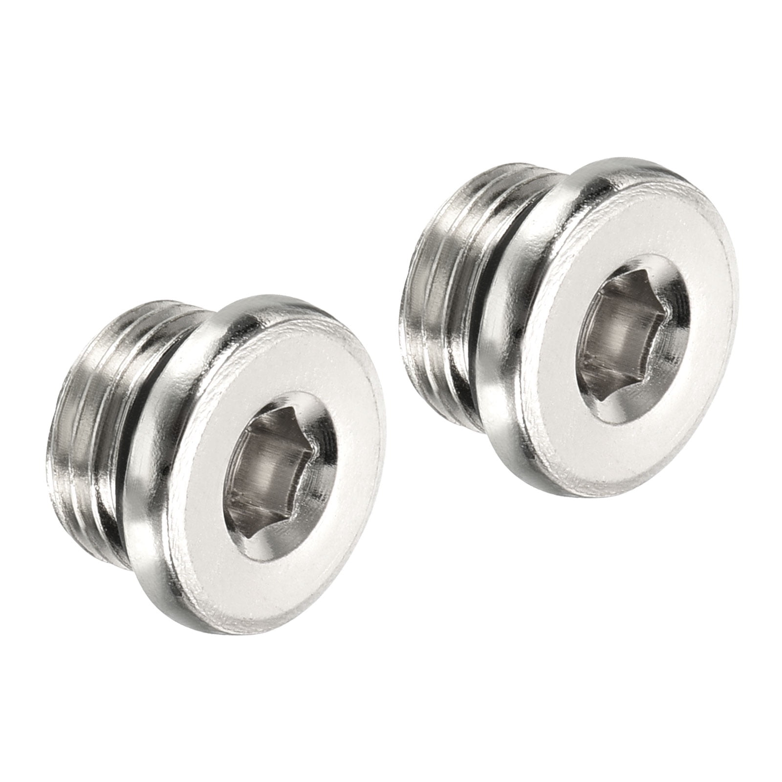 Uxcell G1/8 Internal Hex Head Pipe Fitting Plug, 2 Pack Male Thread 45 ...