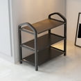 Black Three-layer Shoe Rack Indoor Economical Rental Room Small Storage ...