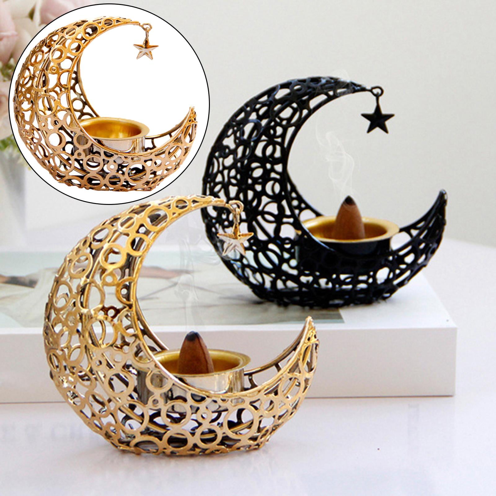 Vintage Style Burner Moon Shaped Holder Censer Metal Ornament for Tea ...
