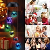 Welltop Hanging Solar Wind Chimes, Owl LED Lamp, Color Changing ...