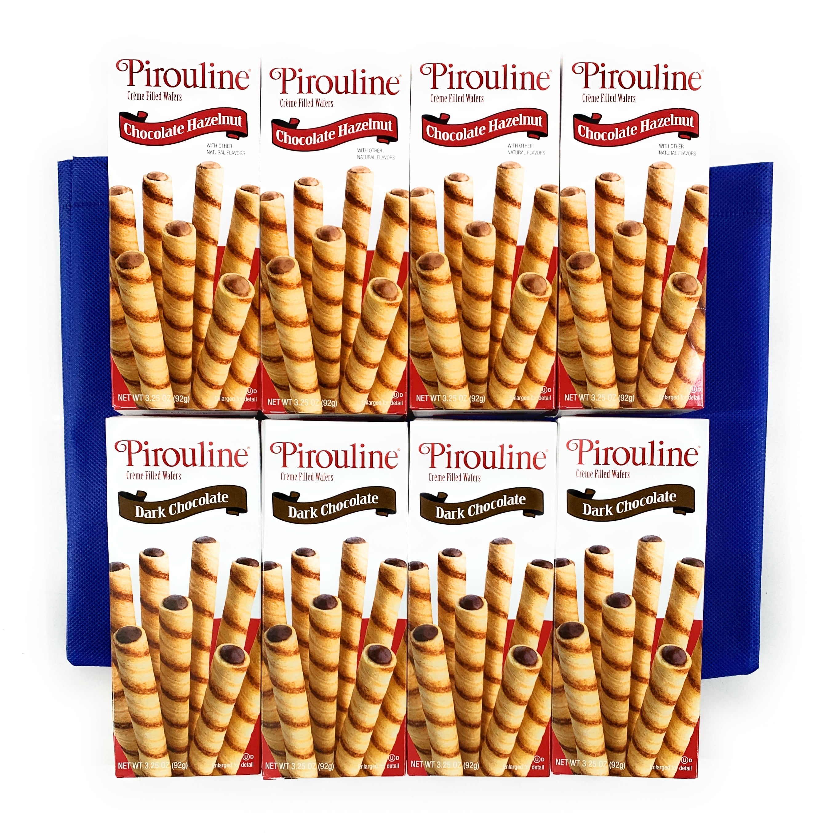 Pirouline Cream Filled Wafer 8 Pack! 4 Dark Chocolate + 4 Chocolate ...