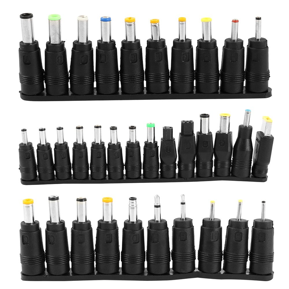 34pcs Input DC Plug Set Female to Male Power Supply Adapter Connector ...