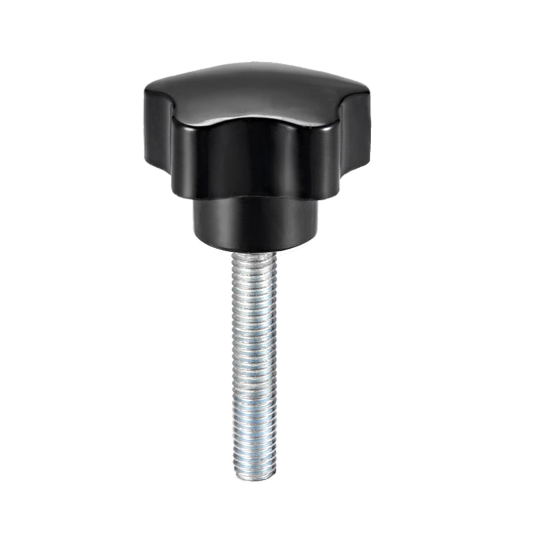 Star Knob Handle M8 x 30mm Male Thread Steel Zinc Stud Black PP ...