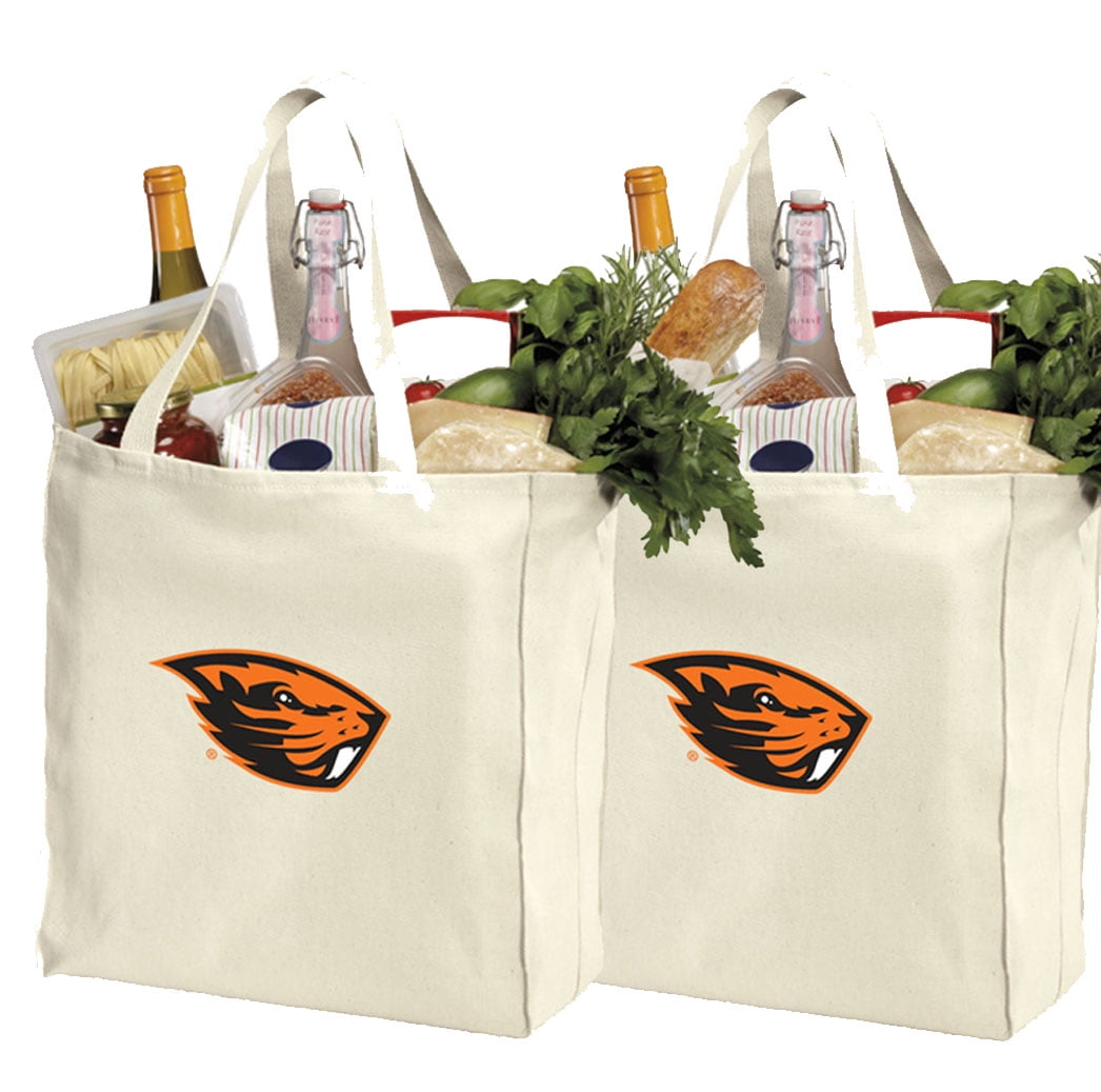 OSU Beavers Shopping Bags or Cotton Oregon State Grocery Bags - 2 Pc ...