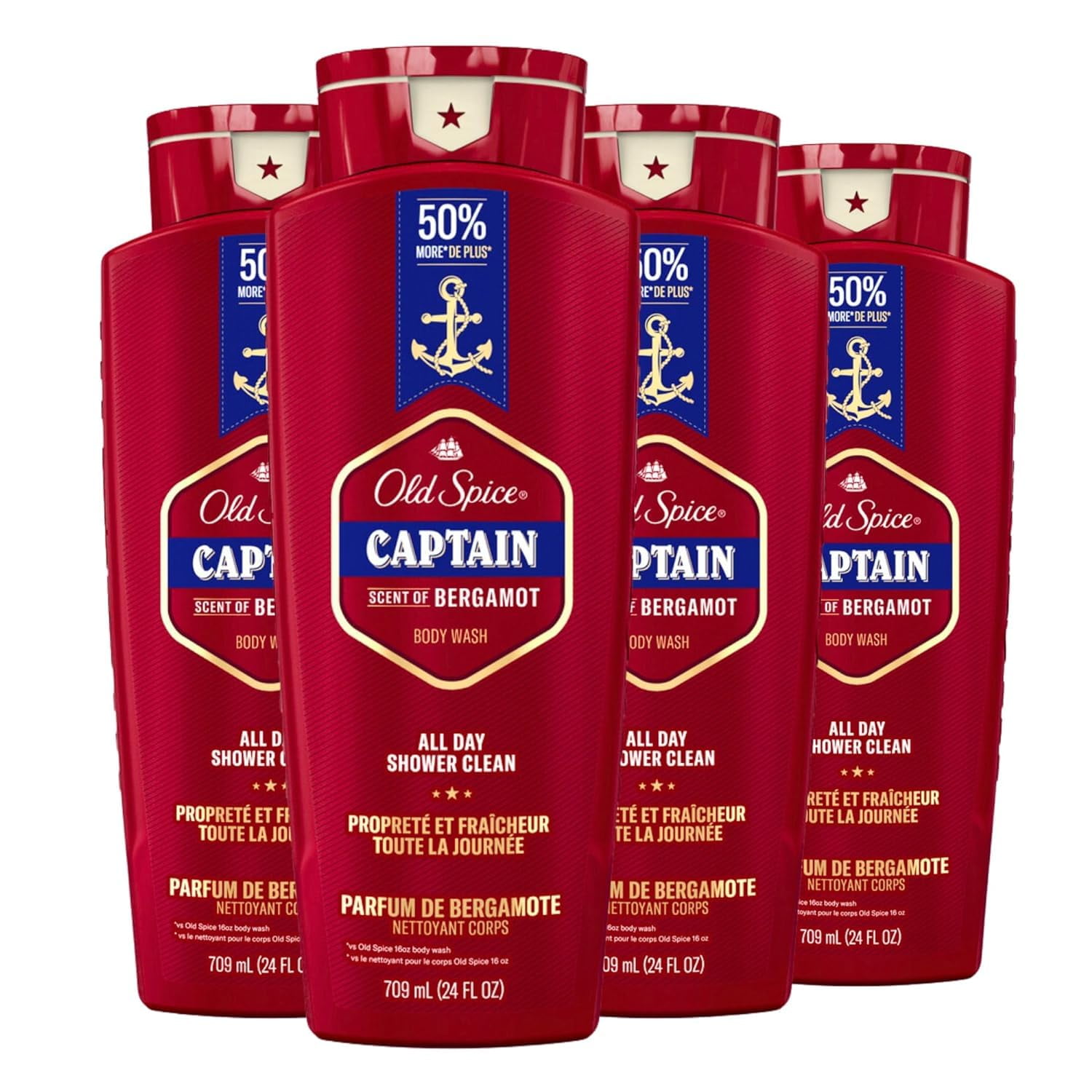 Gel de baño Old Spice Red Collection Captain Scent 700 ml x4 | Walmart ...