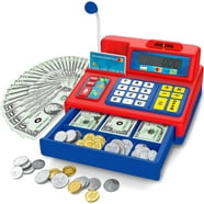Drify 47pcs Pretend Play Cash Register Toy with Calculator, Scanners ...