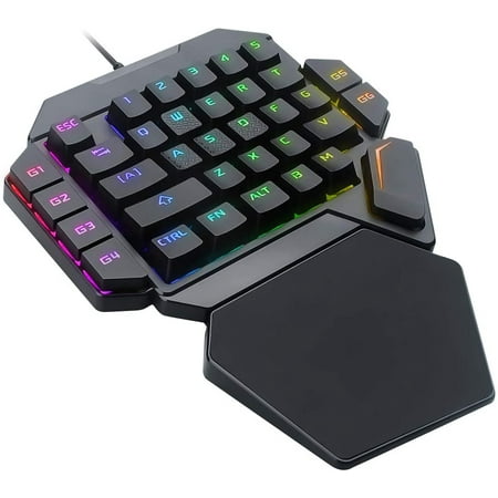 One Handed RGB Mechanical Keyboard, Jhua Ergonomic Half Gaming Keyboard ...