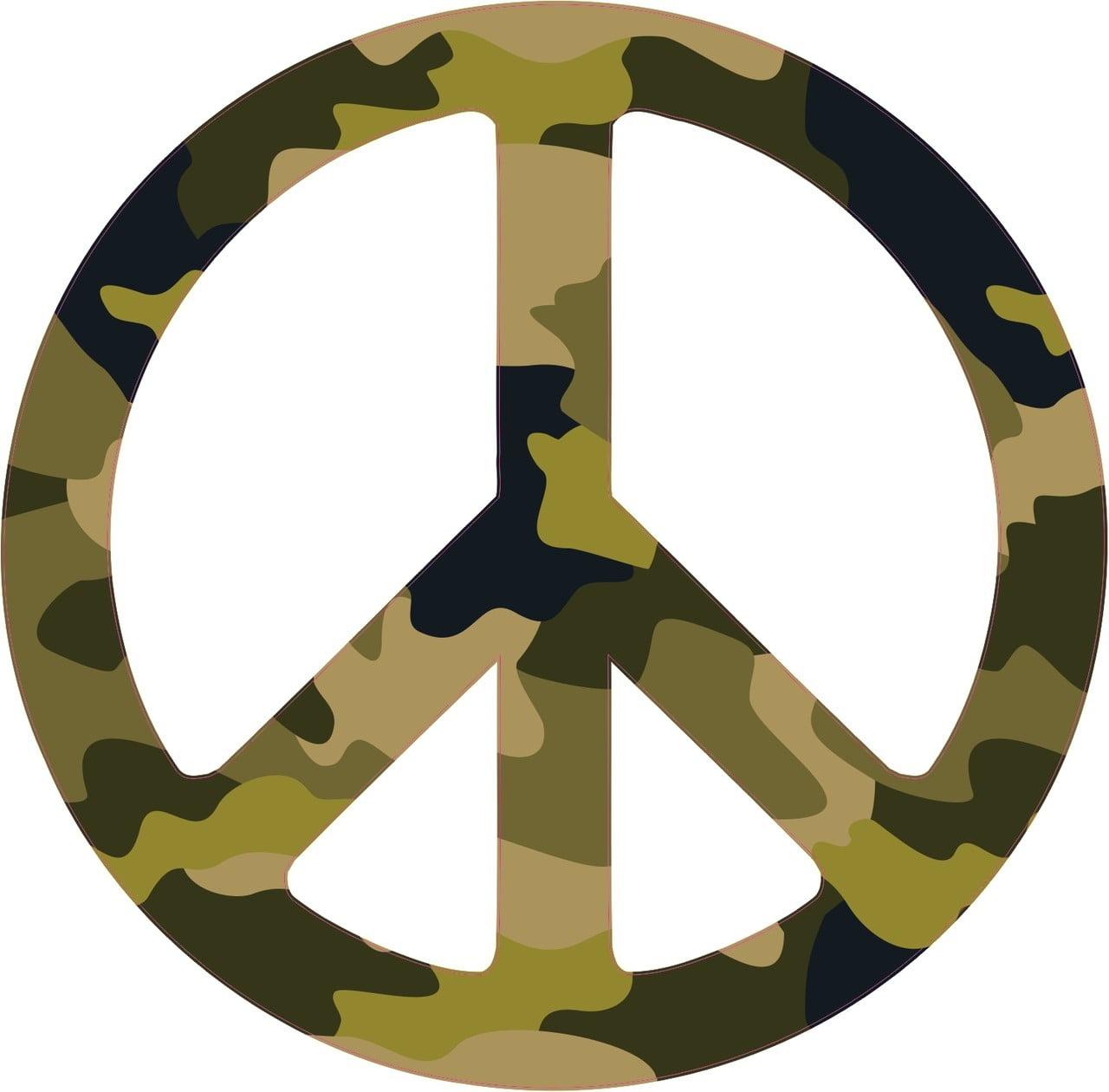 4.5in x 4.5in Camo Peace Symbol Bumper Sticker Vinyl Car Decal Cup ...