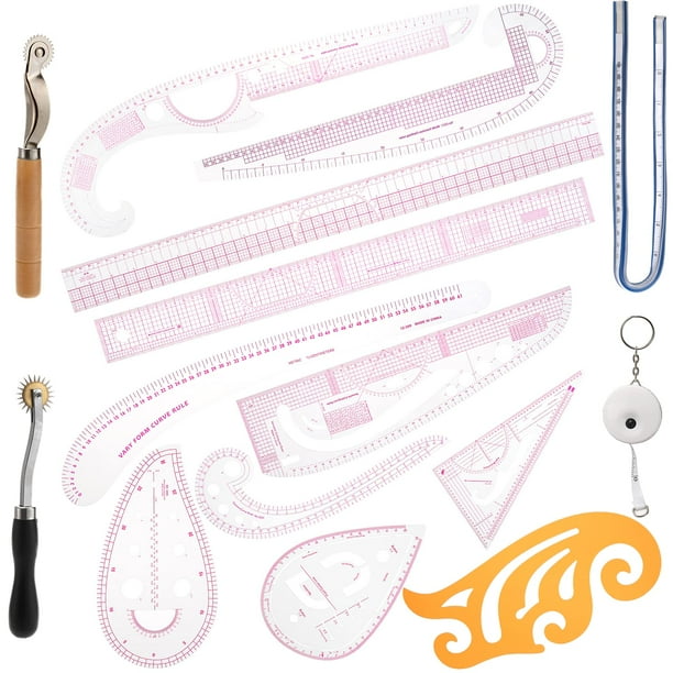 SOUJOY French Curve Ruler for Pattern Making, 15 Pieces Sew French ...