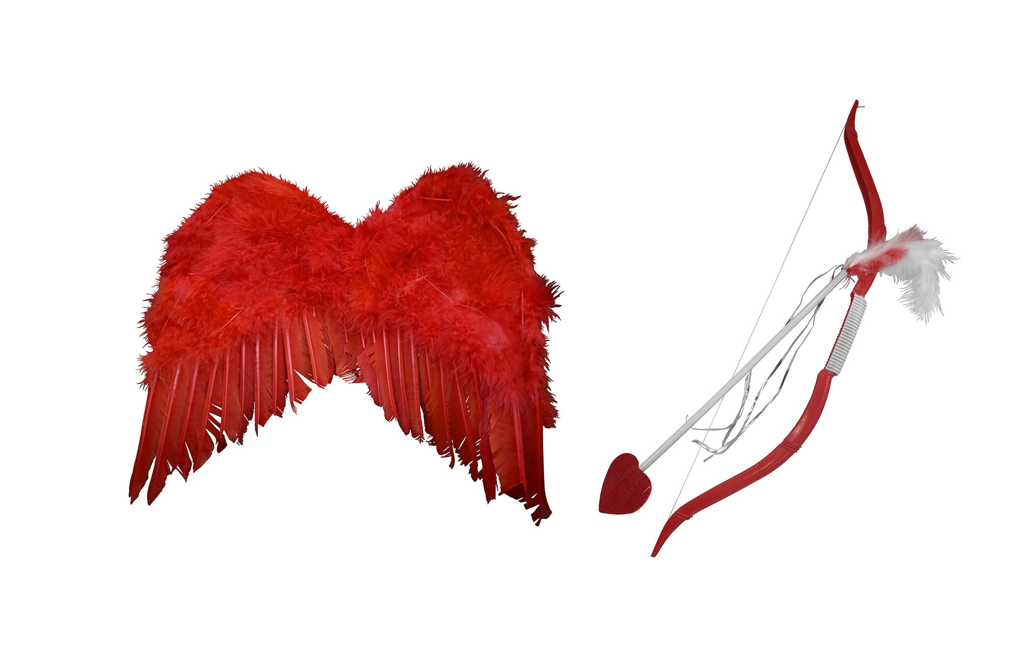 Adult Cupid Bow Cupids Arrow Angel Red Wings Valentines Day Costume ...