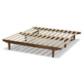 Baxton Studio Hiro Rubberwood Expandable Platform Bed Frame, Twin ...
