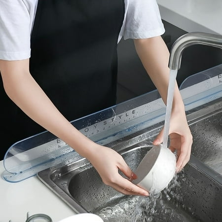 Sink Water Splash Guard Clear Retractable Splash-proof Dish Washing ...