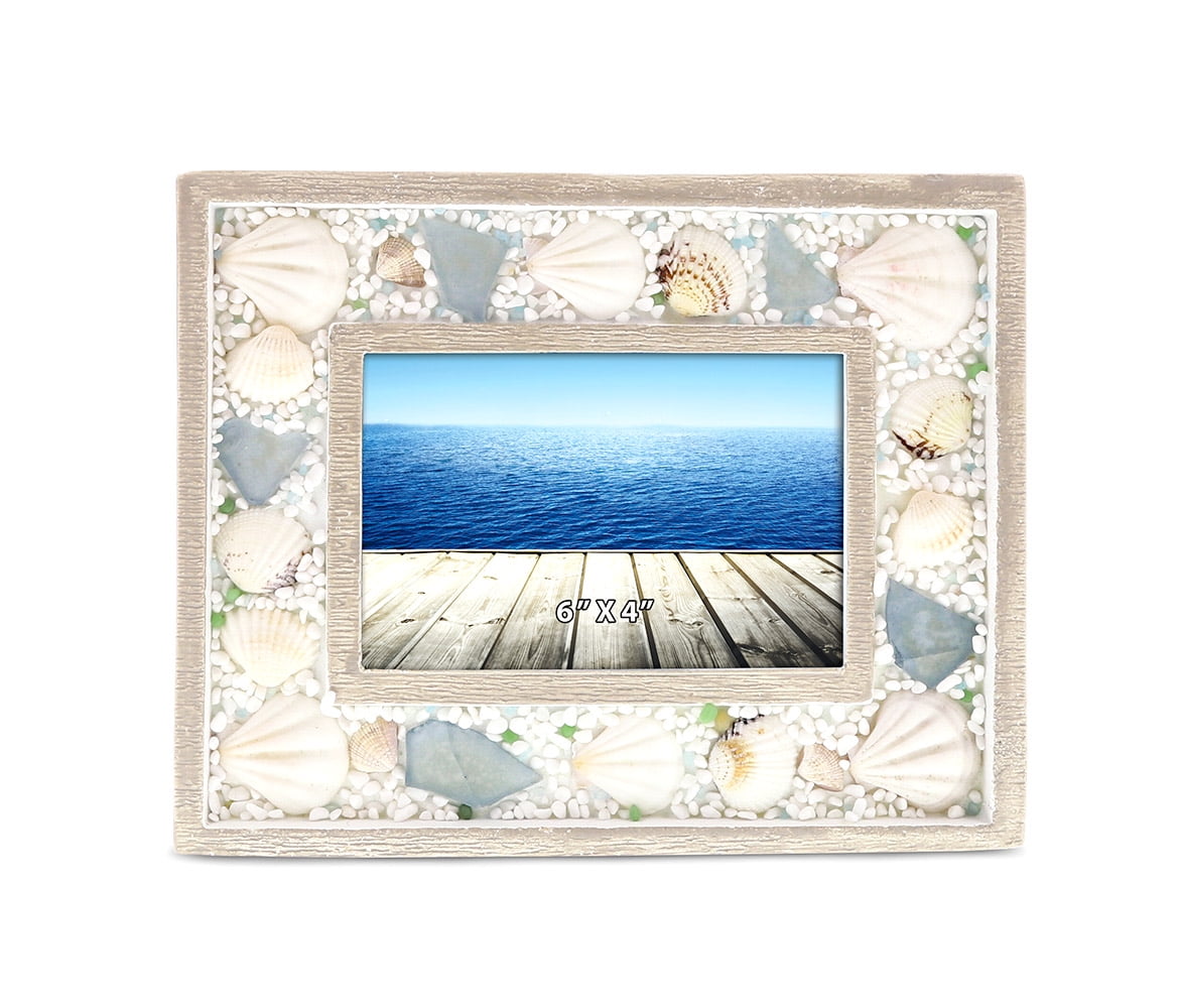 cota global oceanic nautical intricate sea shell wooden photo frame ...