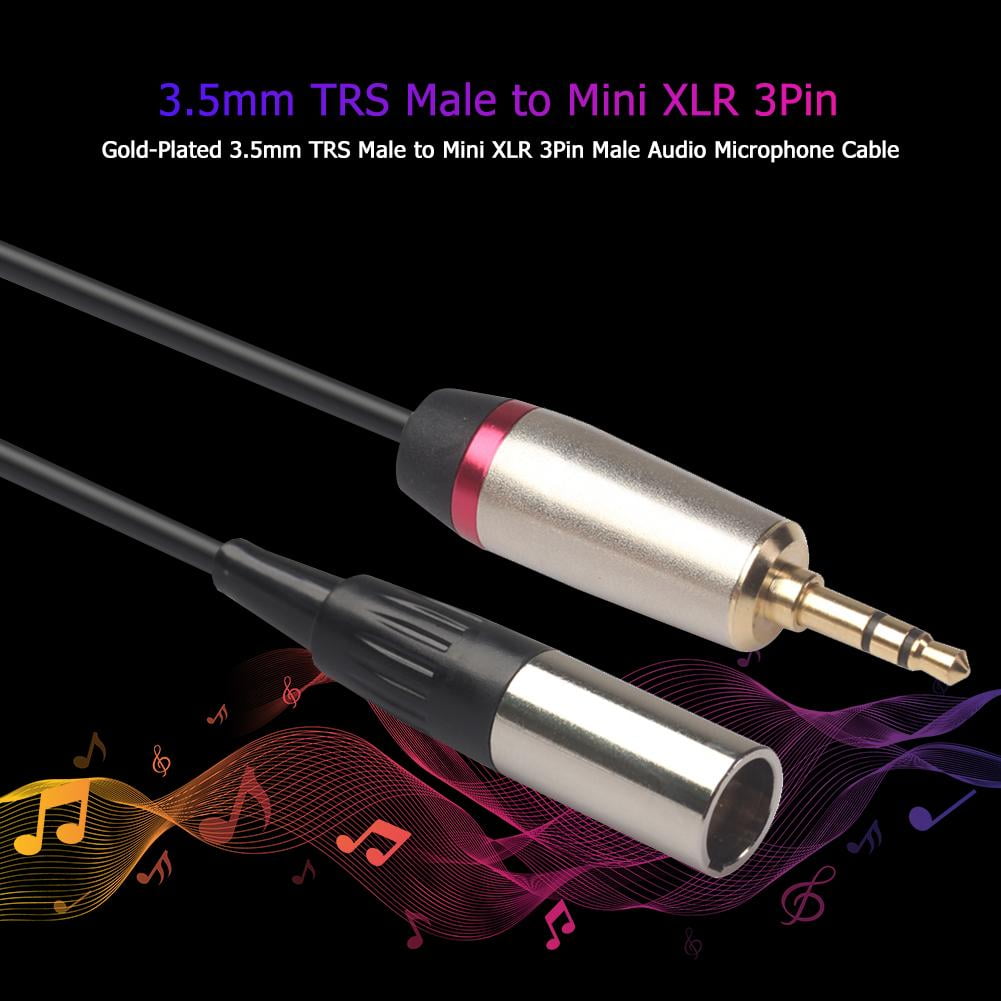 3.5mm Jack To Mini XLR Adapter Cable Gold-Plated Mic Adapter Cable for ...