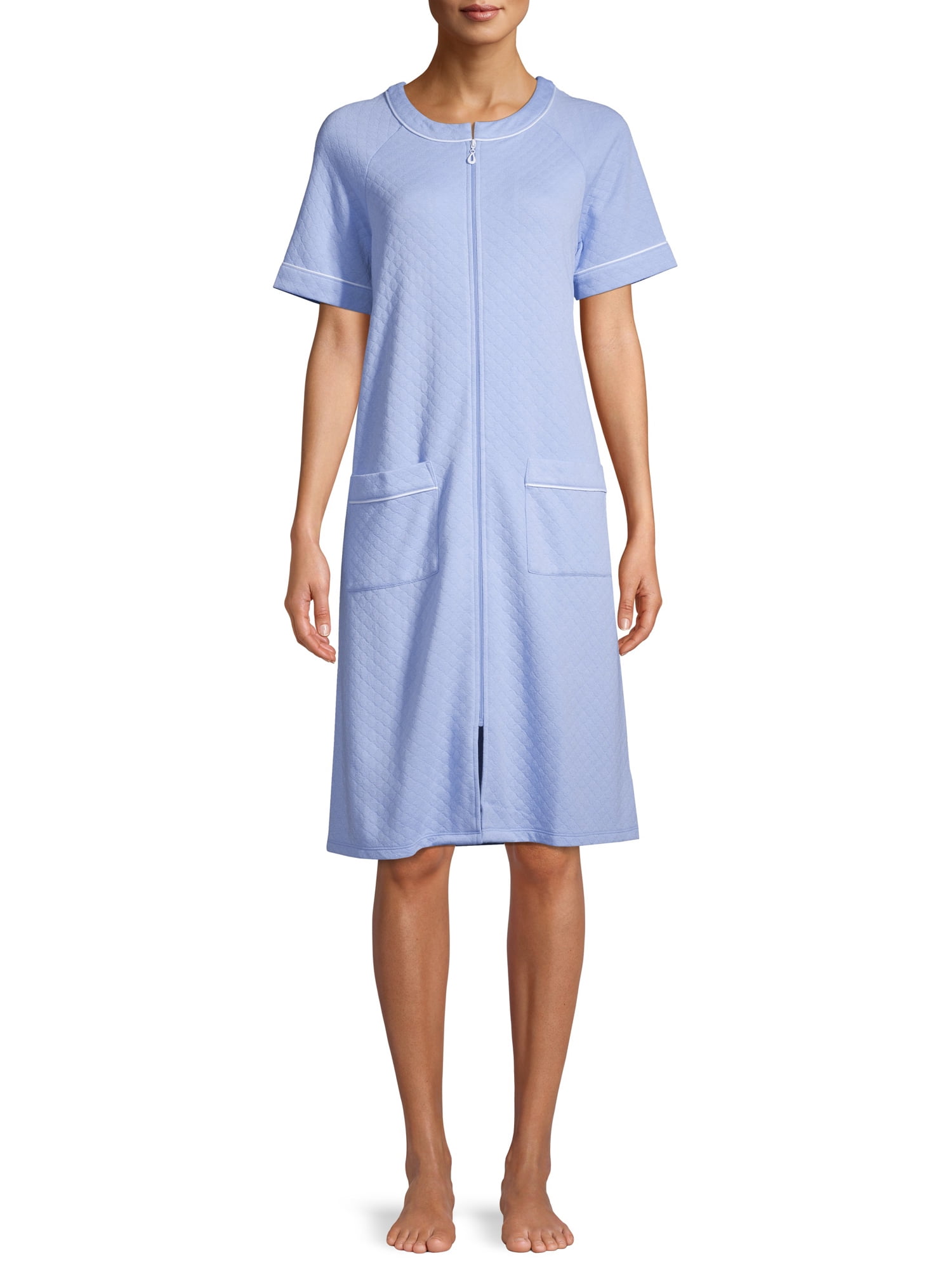 Secret Treasures Women's and Women's Plus Traditional Short Sleeve Zip ...