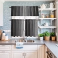 Black Gray Ombre Kitchen Curtains Valances 3 Piece Set, Gray Black Wood ...