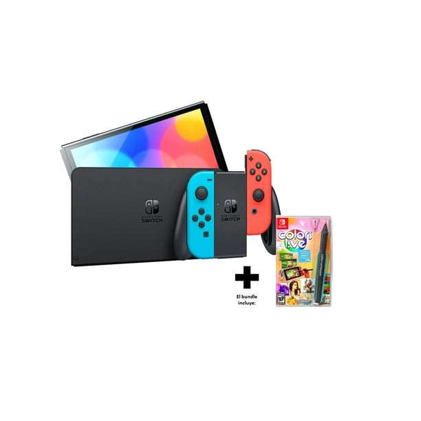 Consola Nintendo Switch OLED 64GB Neon + Colors Live Nintendo Switch ...