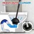 3-Pack Black 2-in-1 Toilet Brush and Plunger Set with 21-Inch Extended ...