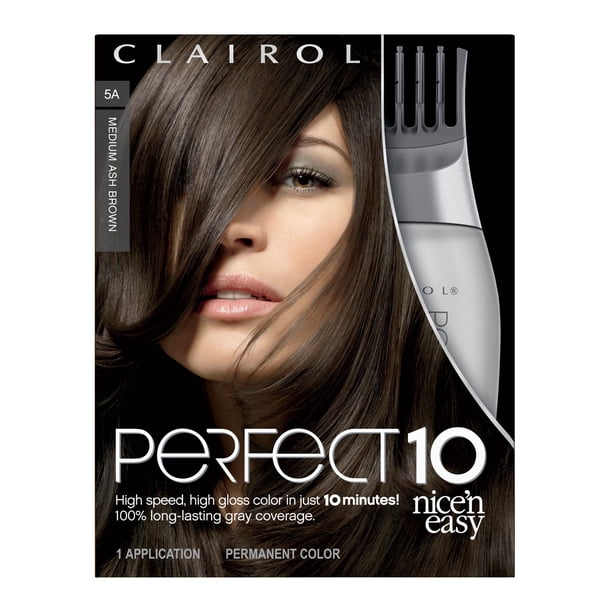 Clairol Nice 'n Easy Perfect 10 Hair Color, 5A Medium Ash Brown ...