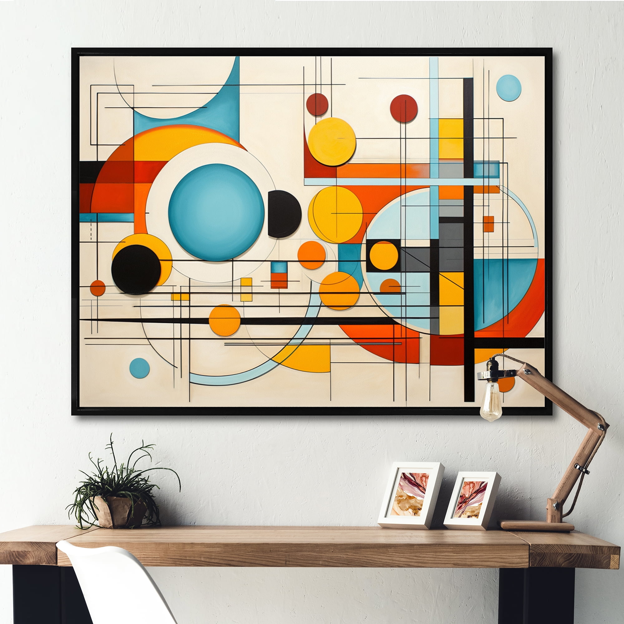 Click here for Designart Midcentury Framed Wall Art  Graphic Geom... prices