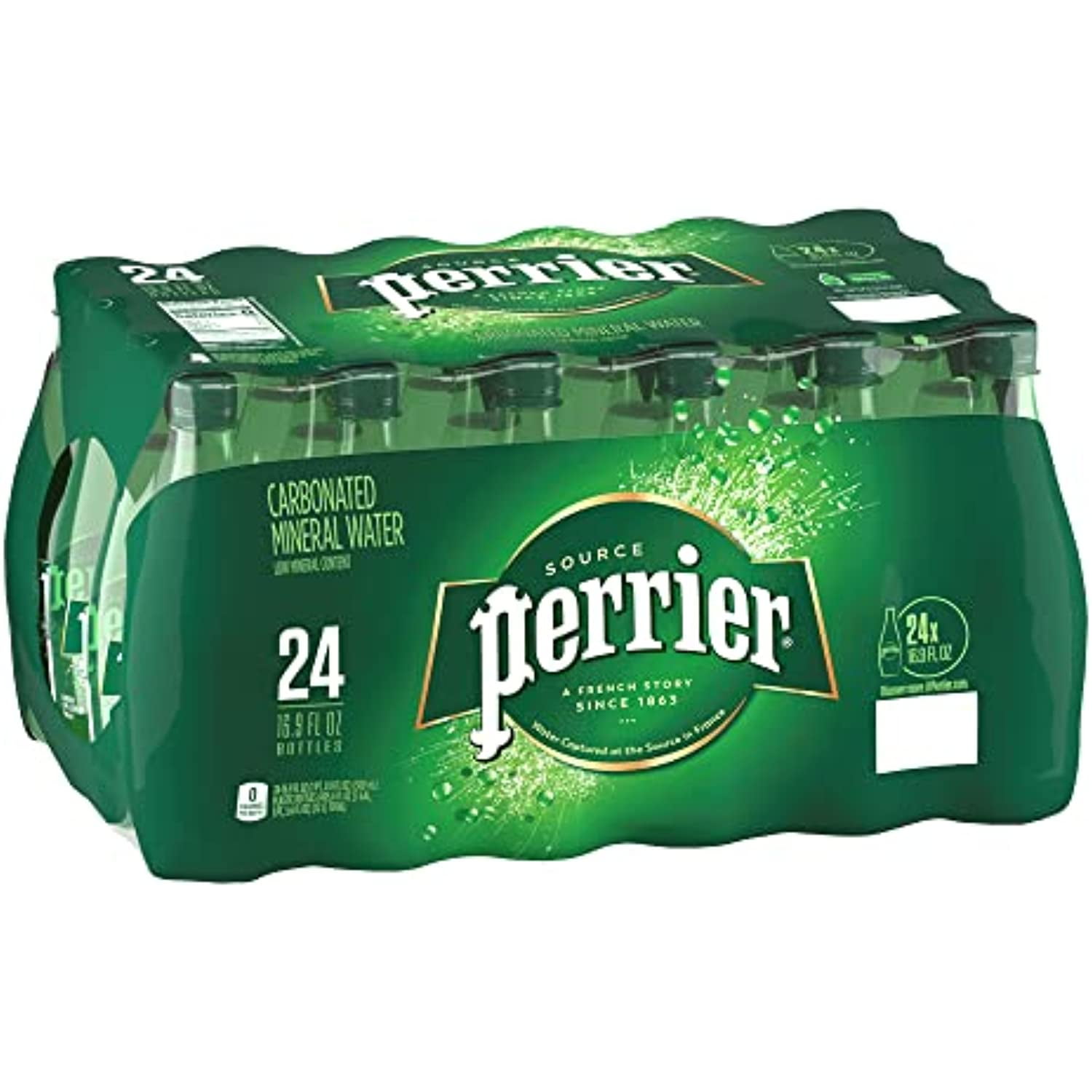 Perrier Sparkling Natural Mineral Water, 16.9 Oz, Case Of 24 Bottles ...