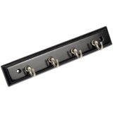 Mainstays 8.75" Black Key Rack, 4 Satin Nickel Hooks, 2 lbs Working ...