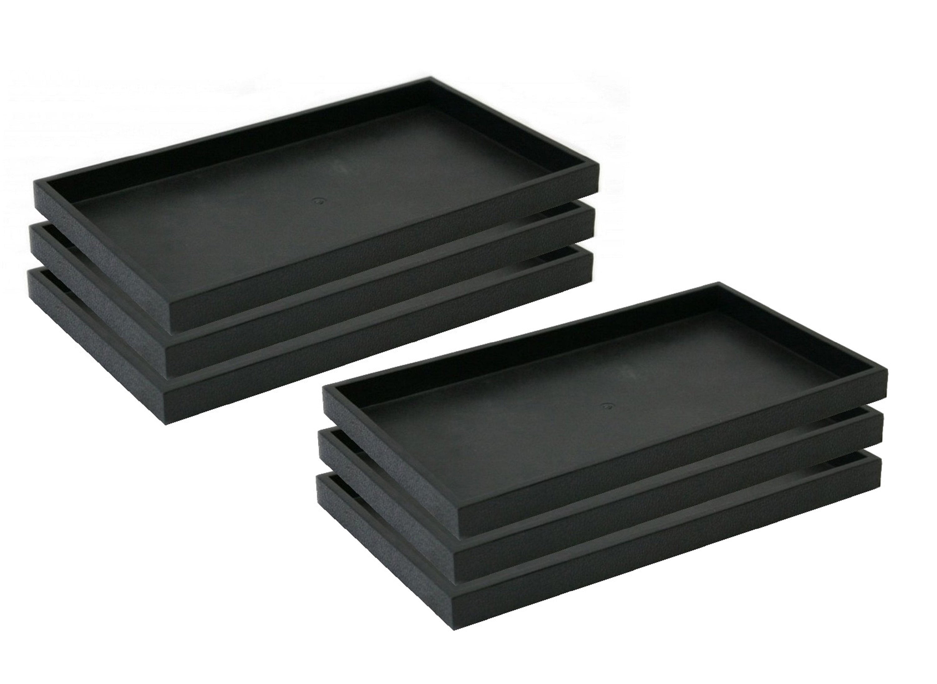 NicePackaging 6 Qty Black Plastic Display Tray 14.75 x 8.25 x 1 For ...