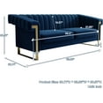 Blue Velvet Loveseat Sofa Couch, 84" Luxury Large Sectional Sofa Couch ...