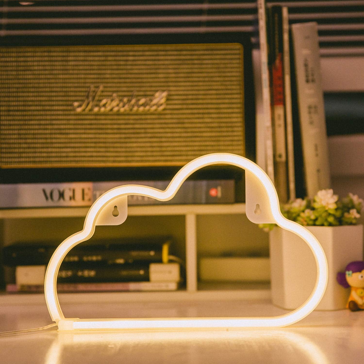 FOAUUH LED Neon Light, Neon Sign Warm White Cloud for Wall Decor ...