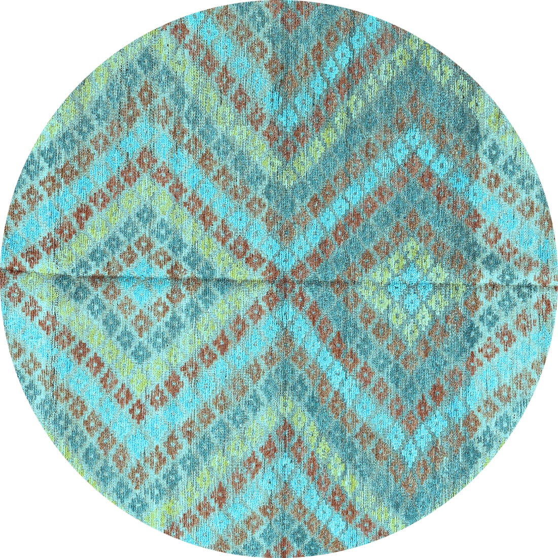 Ahgly Company Indoor Round Abstract Light Blue Modern Area Rugs, 8 ...