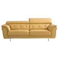 EK018 White Color With Italian Leather Sofa - Walmart.com