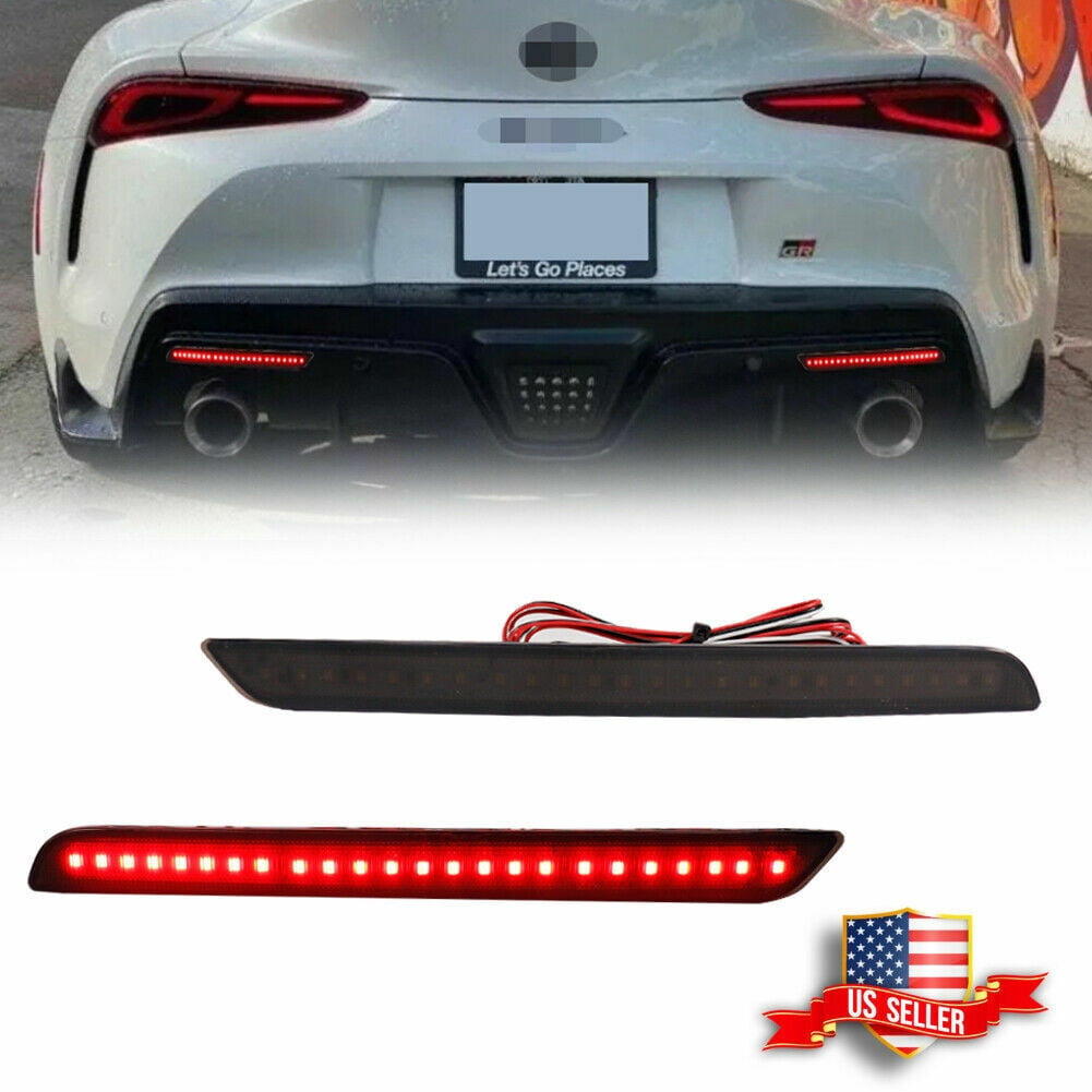 GTINTHEBOX 2x Smoke Rear Bumper Red LED Reflector Tail Lights For 2020 ...