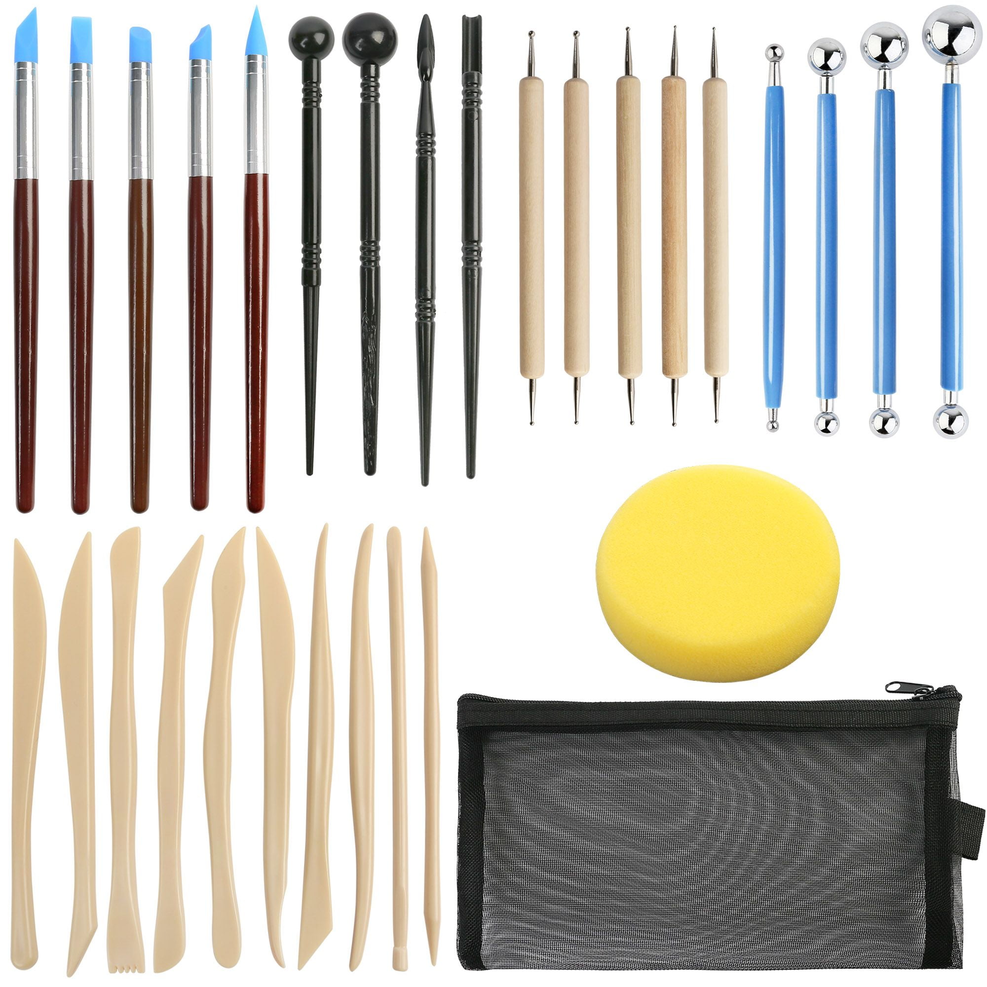 LotFancy Polymer Clay Tools, 30Pcs Modeling Clay Plastic Tools Set with ...