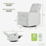 Evolur Raleigh Basic Glider |Recliner| Rocker, Fog - Walmart.com