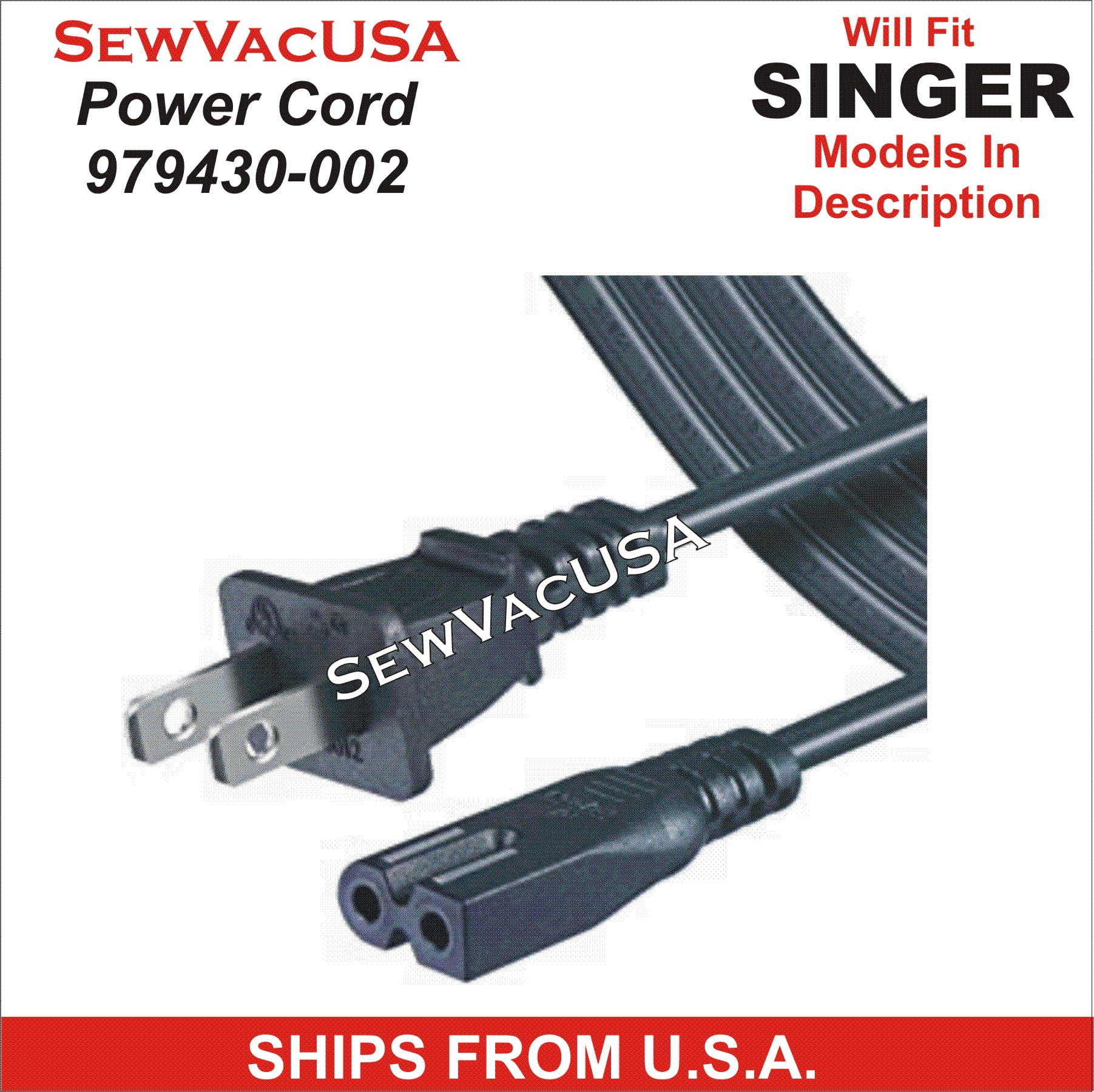 Singer Compatible Power / Lead Cord 979430-002 Fits Singer Models In ...