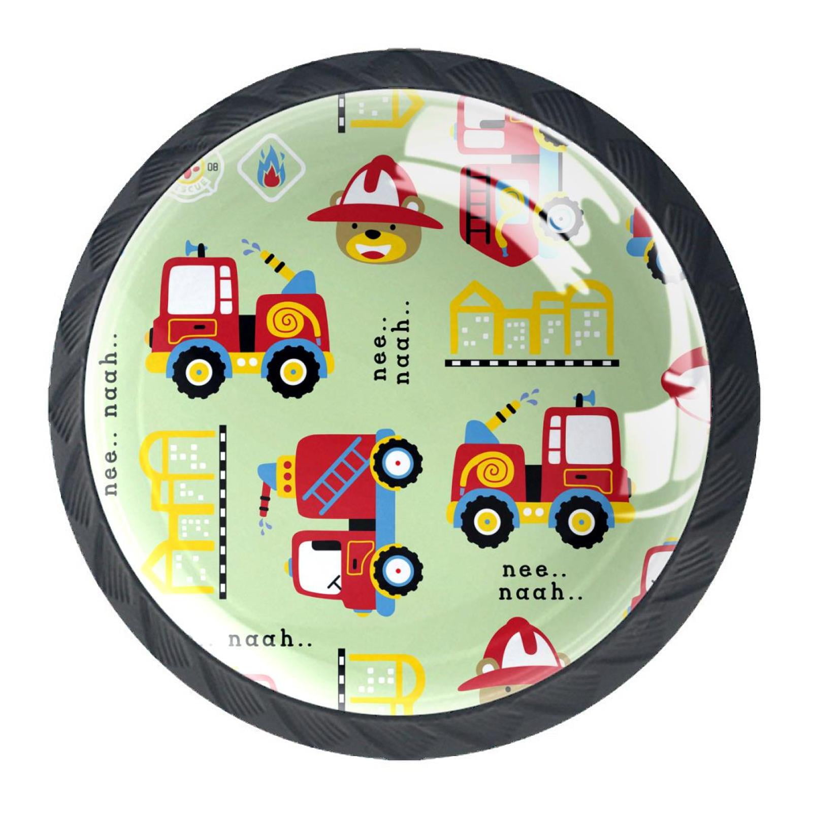 4 Pcs Firefighter Fire Truck Knobs for Kitchen Cabinet Cupboard Dresser ...