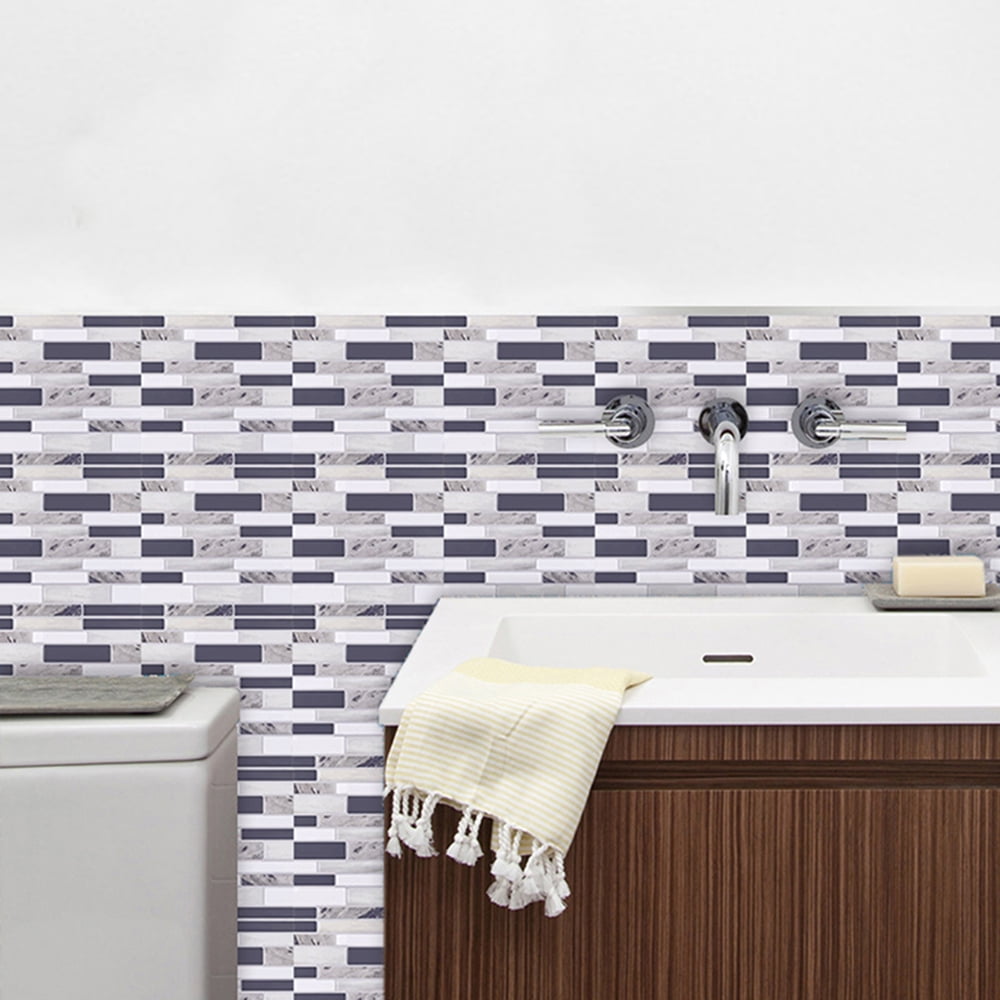 Heflashor 10 Pieces Tile Sticker Waterproof Bathroom Bedroom Self ...